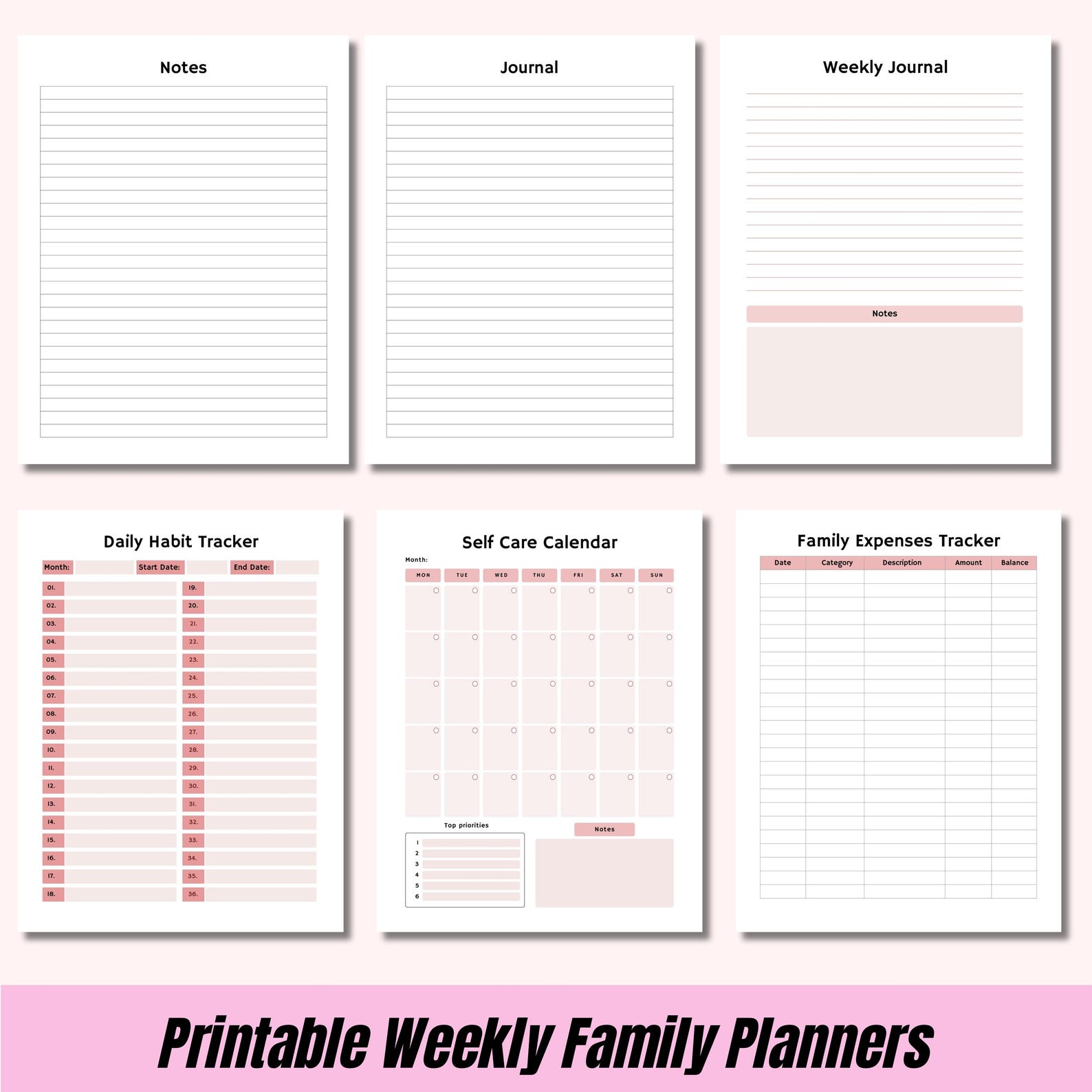 EDITABLE FAMILY PLANNER Command Center | Family Planner | Printable ...