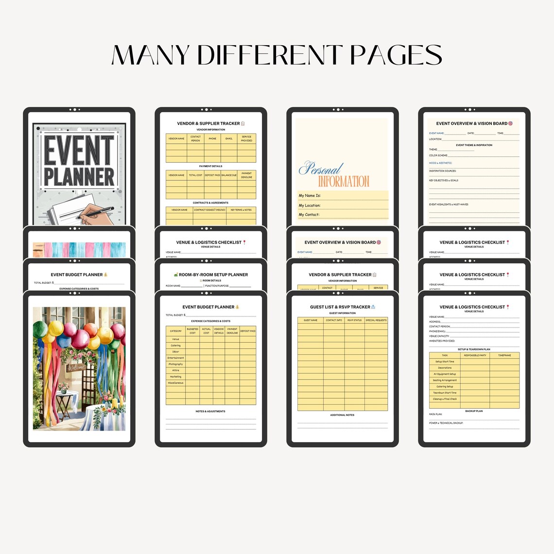 Event Planner, Event Planning Template, Digital Event Planning Book ...