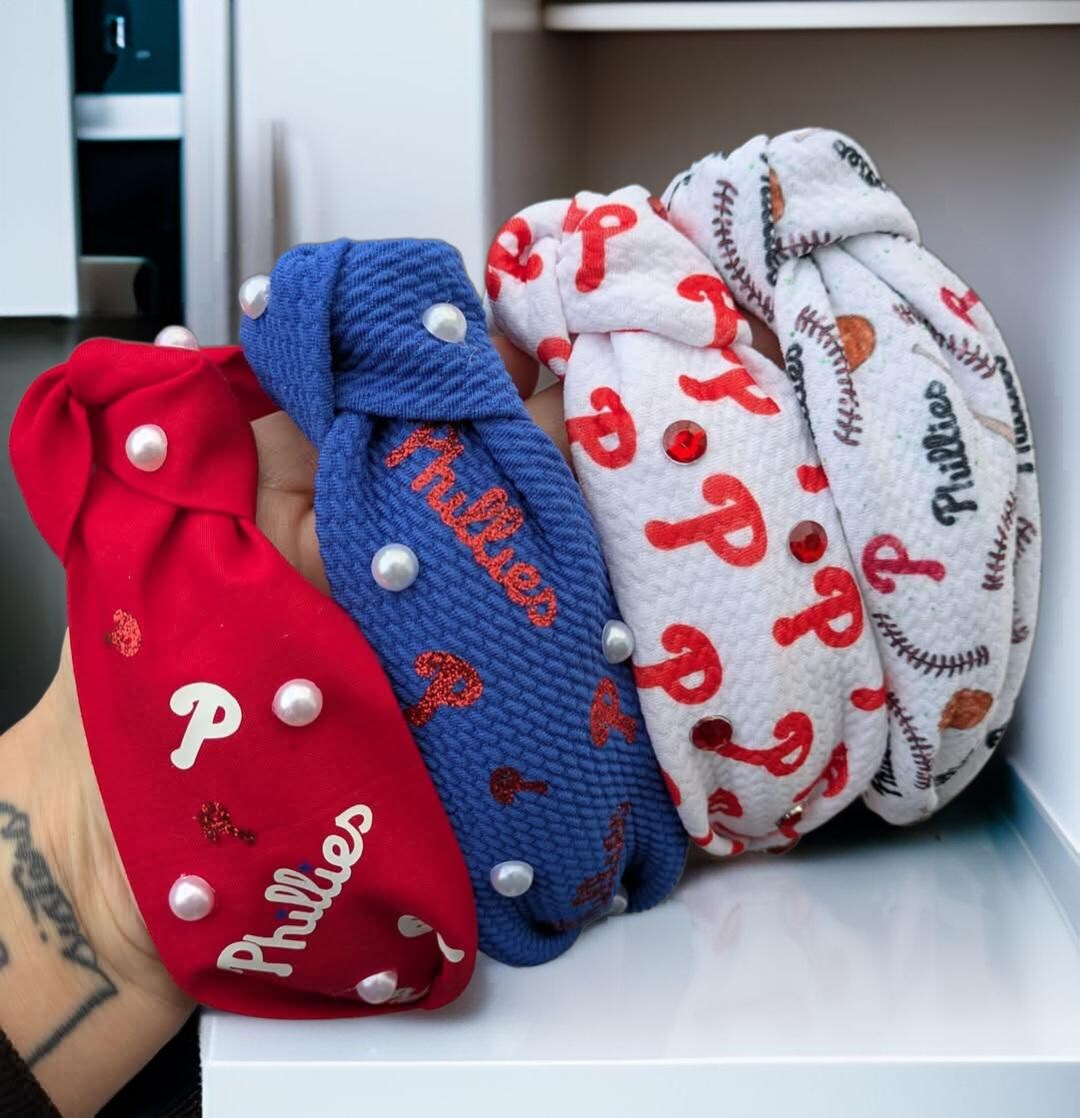 Phillies Knotted Headband: Philadelphia Baseball Hair Accessory - Etsy