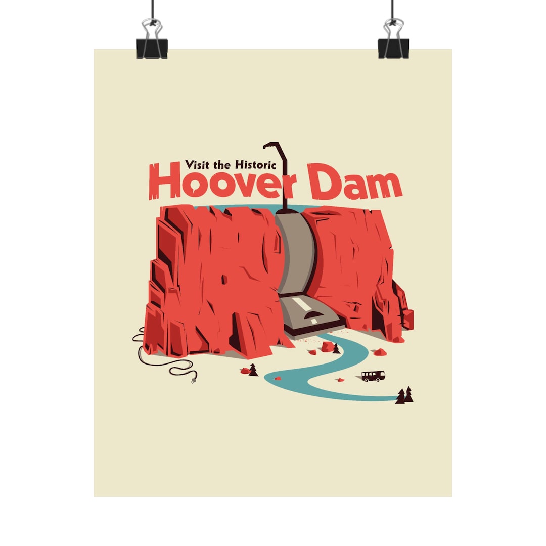 Vintage Hoover Dam Wall Art Poster, Retro Travel Decor, Home Office ...