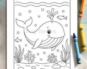 whale coloring pages for preschoolers
