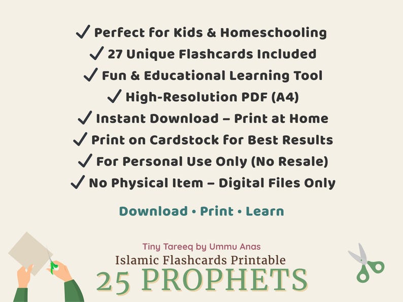 25 Prophets of Islam Flashcards: Arabic & English Learning (black and ...