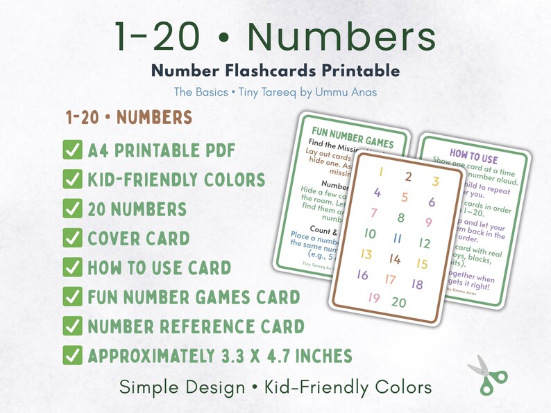 Basic Number Flashcards for Kids | Learn Numbers 1–20 | Toddler ...