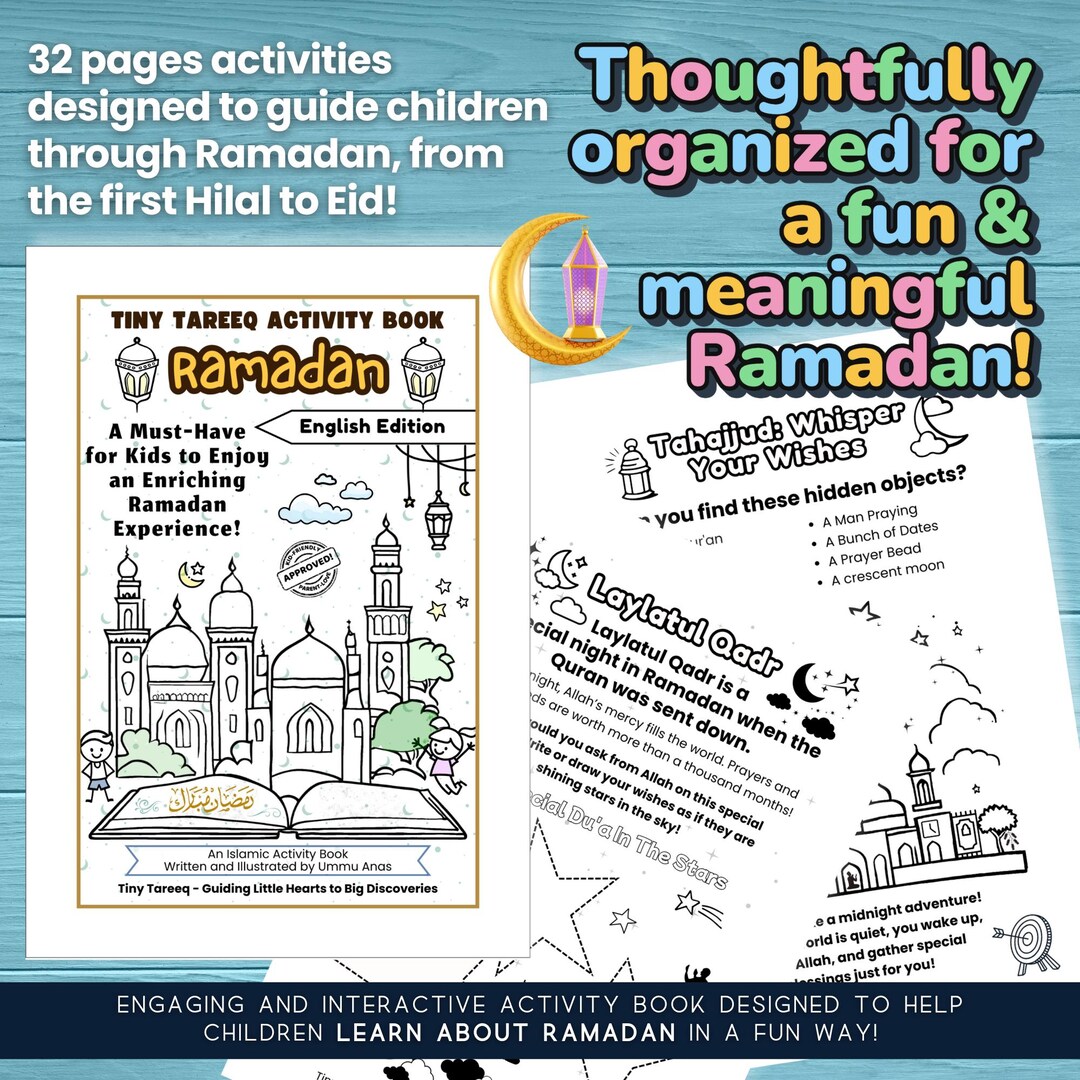 Ramadan Activity Book for Kids - Islamic Printable, Coloring Pages ...