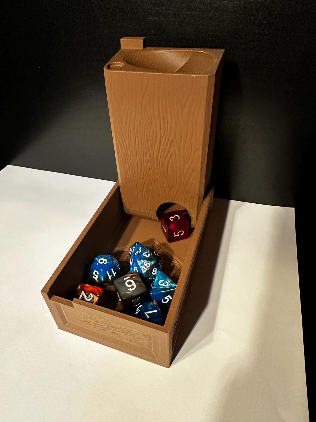 Collapsible Dice Tower and Storage Box – Wood Texture – D&D TTRPG Dice ...