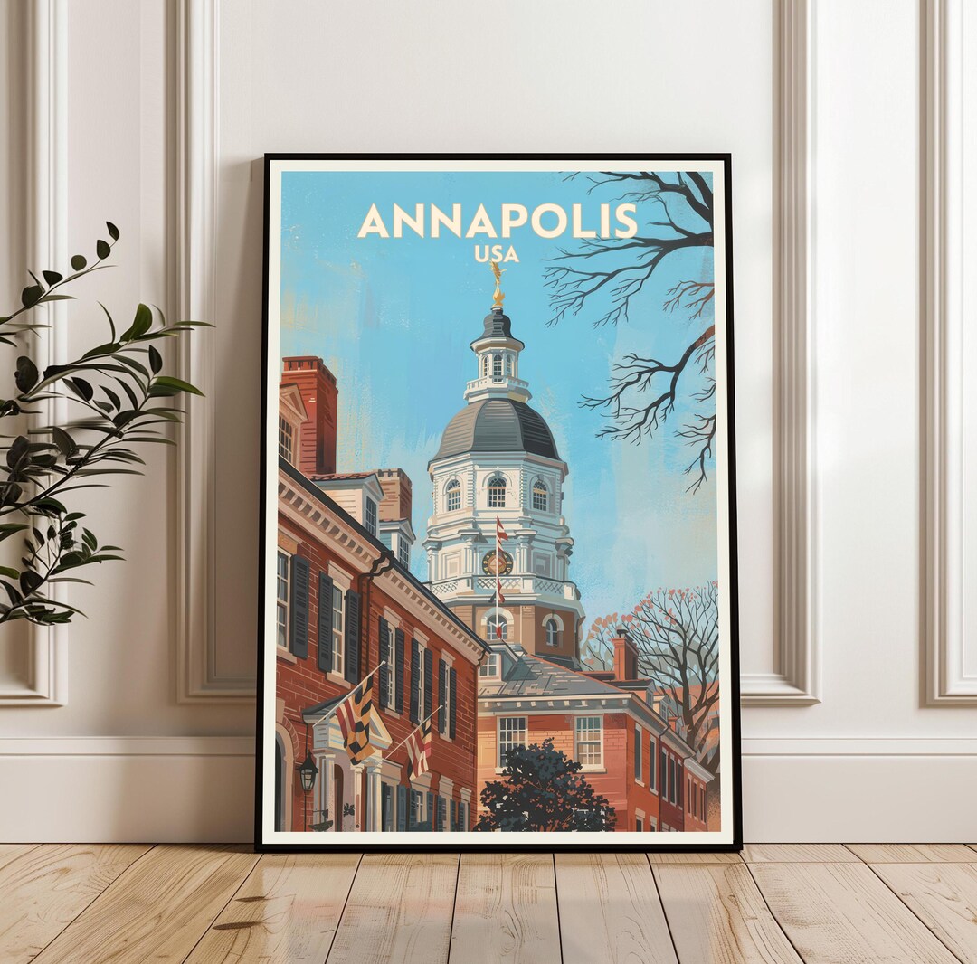 Annapolis Maryland Poster, Annapolis Print, Coastal Wall Art, Maryland ...