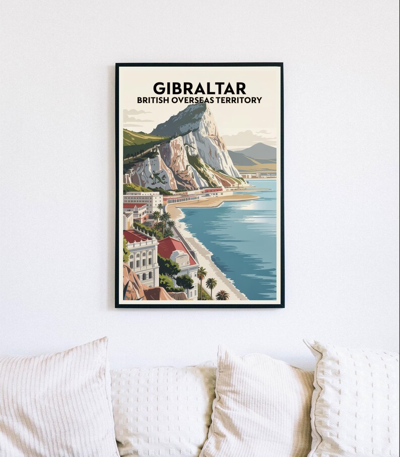 Gibraltar Poster, British Overseas Territories Travel Poster, Gibraltar ...