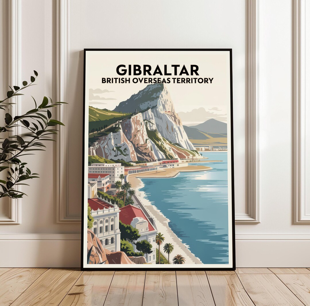 Gibraltar Poster, British Overseas Territories Travel Poster, Gibraltar ...
