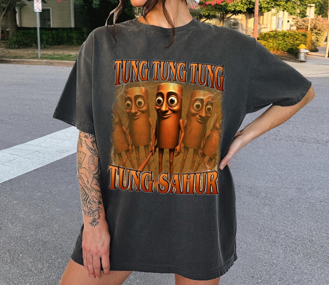 Tung Tung Tung Sahur Funny Baseball Bat Meme Shirt, Italian Brainrot ...