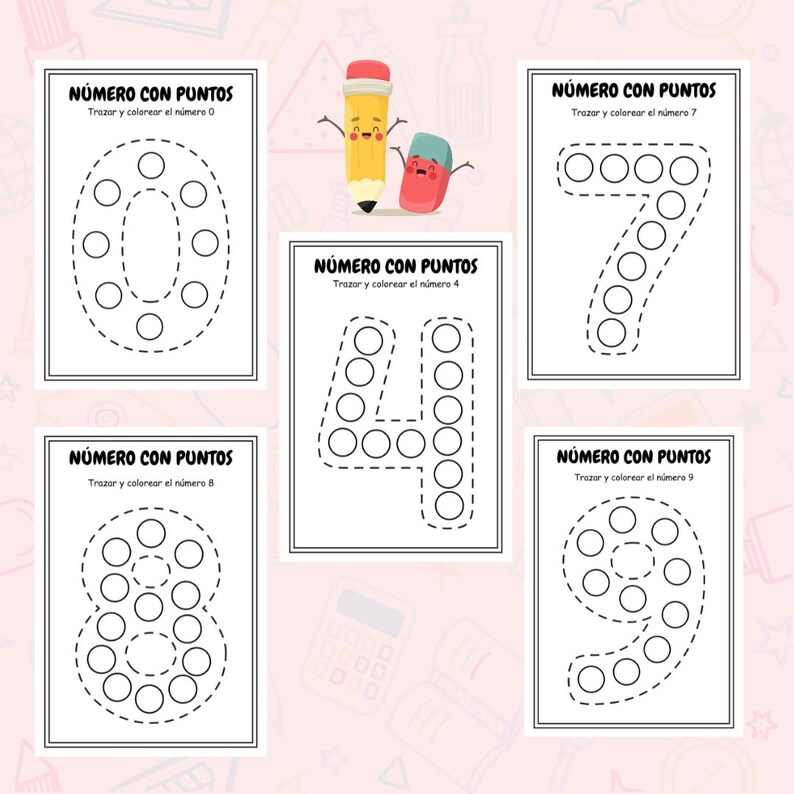 Pack of 10 Number Sheets - Preschool Activities to Trace and Color ...