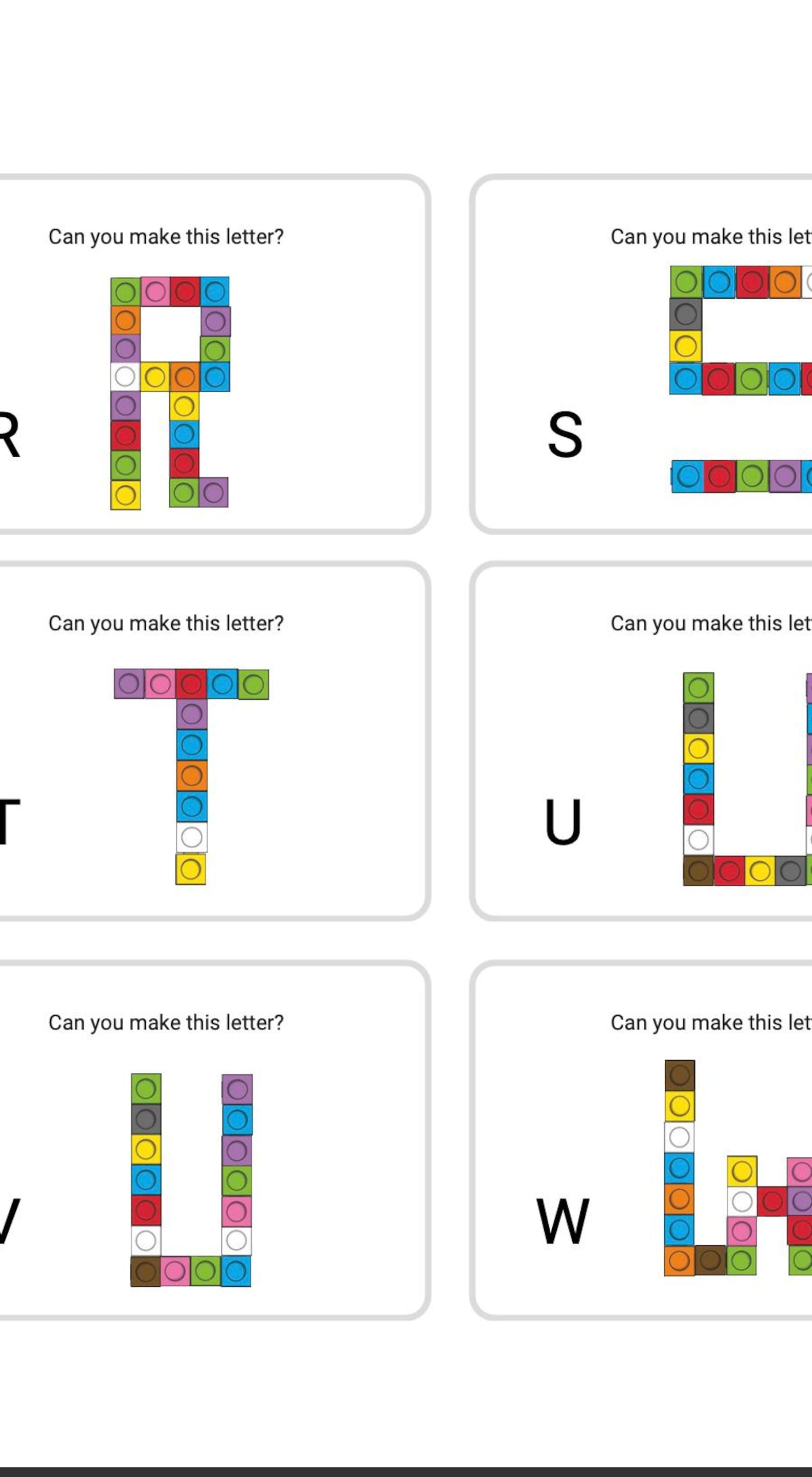 Interlocking Cubes Challenge Cards - Etsy