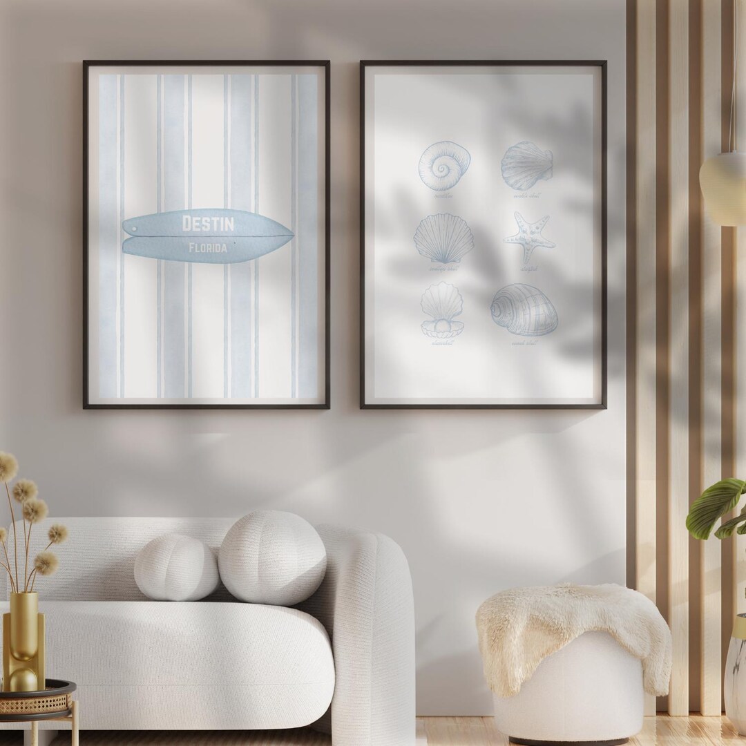 Destin Florida Digital Art | DIGITAL DOWNLOAD | Vintage Seashell Print ...