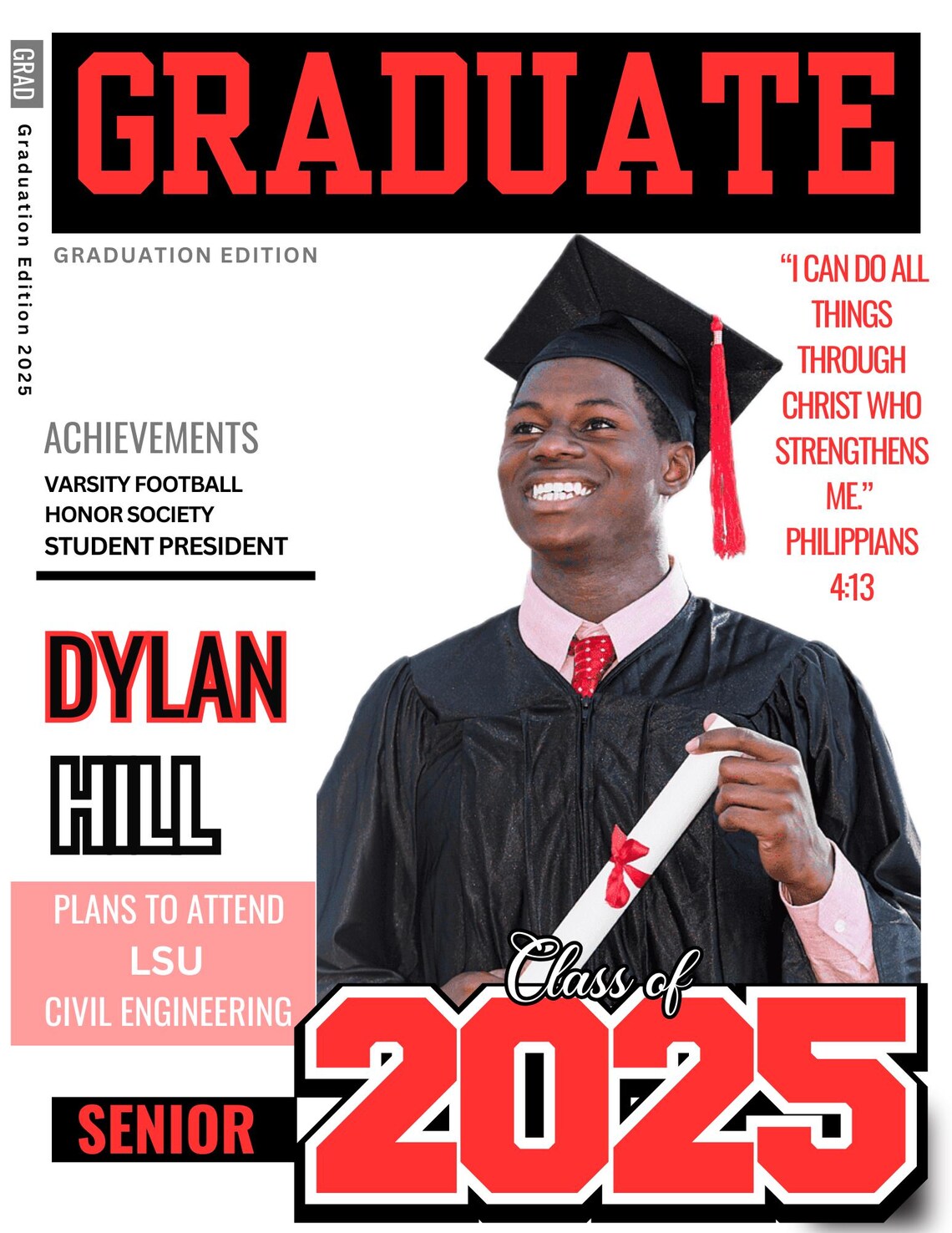 Graduation Magazine Template - Etsy