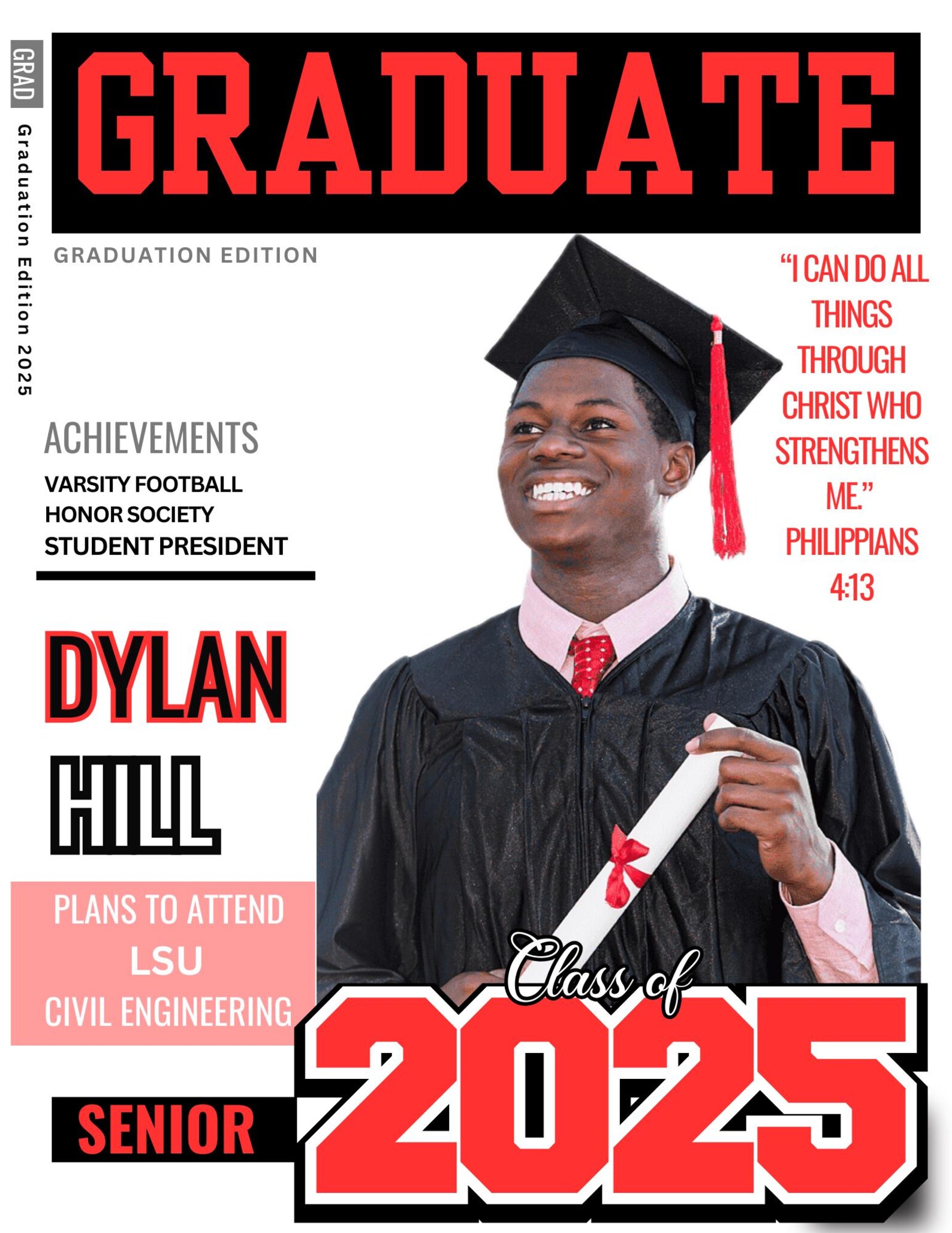 Graduation Magazine Template - Etsy