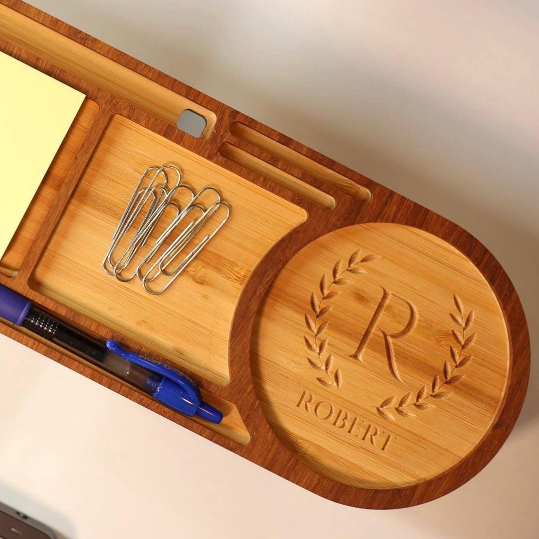 Personalized Desktop Organizer: Cubicle Decor With Pen Tray and ...