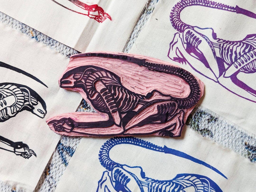 H.R. Giger Necronom (alien III) 2005 Linocut Patch - Etsy
