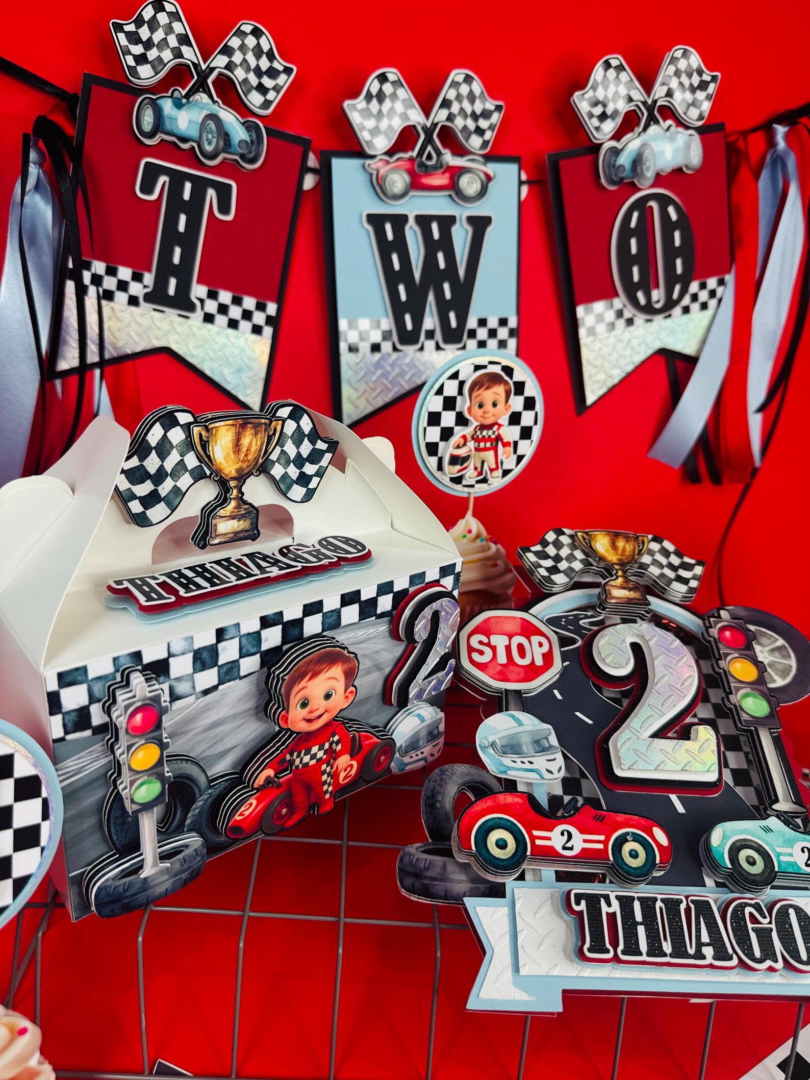 Race Car Birthday Favor Boxes/ Race Car Party Decor/ Vintage Race Car ...