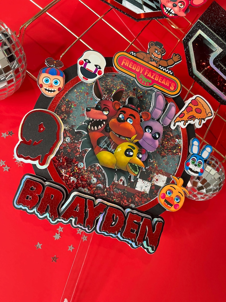 Five Nights at Freddy's Cake Topper/ Freddy's Birthday Party Decor ...