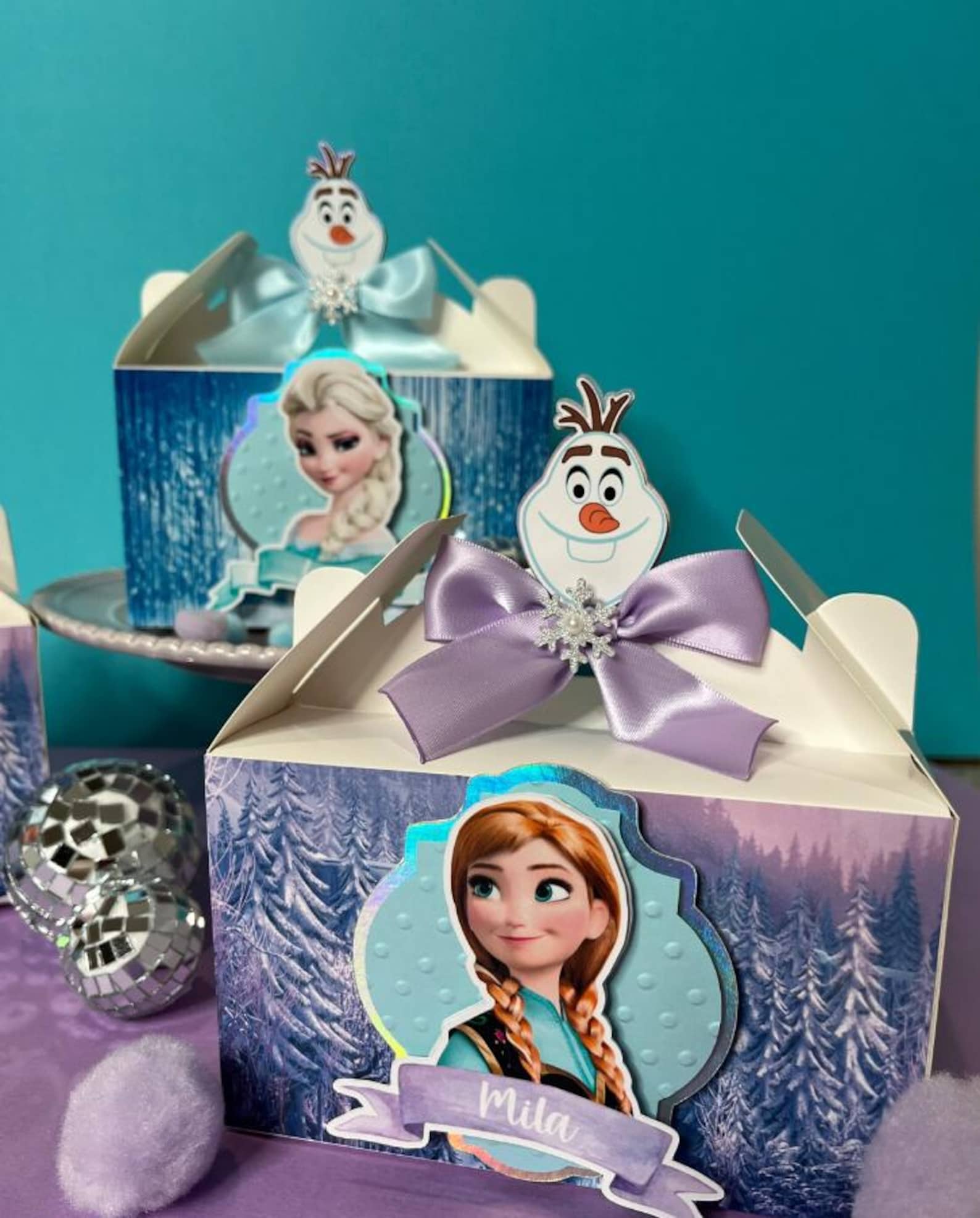 Frozen Favor Boxes/frozen Treat Box/frozen Birthday Party/frozen Gable ...
