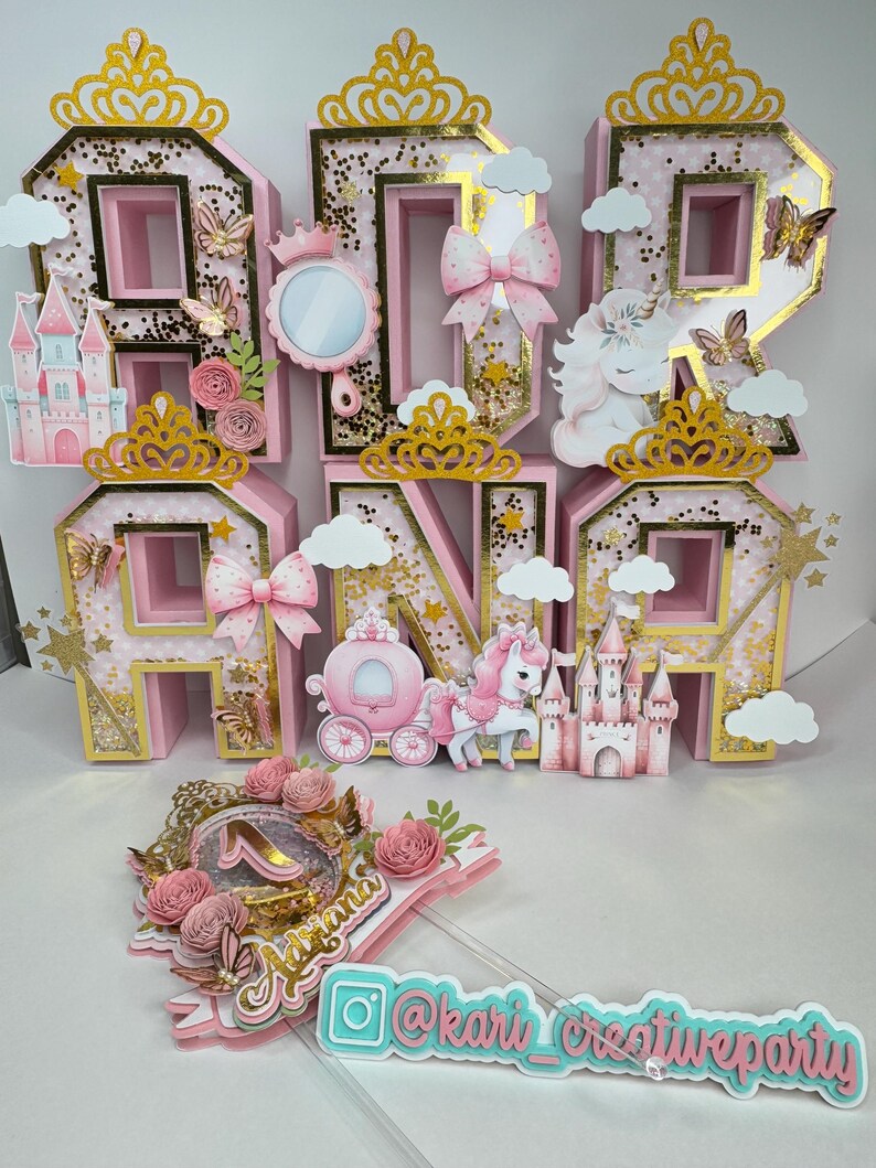 Princess 3D Letter/ Princesses Party Decor - Etsy