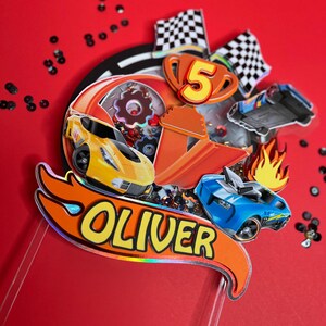 Race Car Cake Topper/ Personalized Racing Party Decor/ Racing Car Cake ...