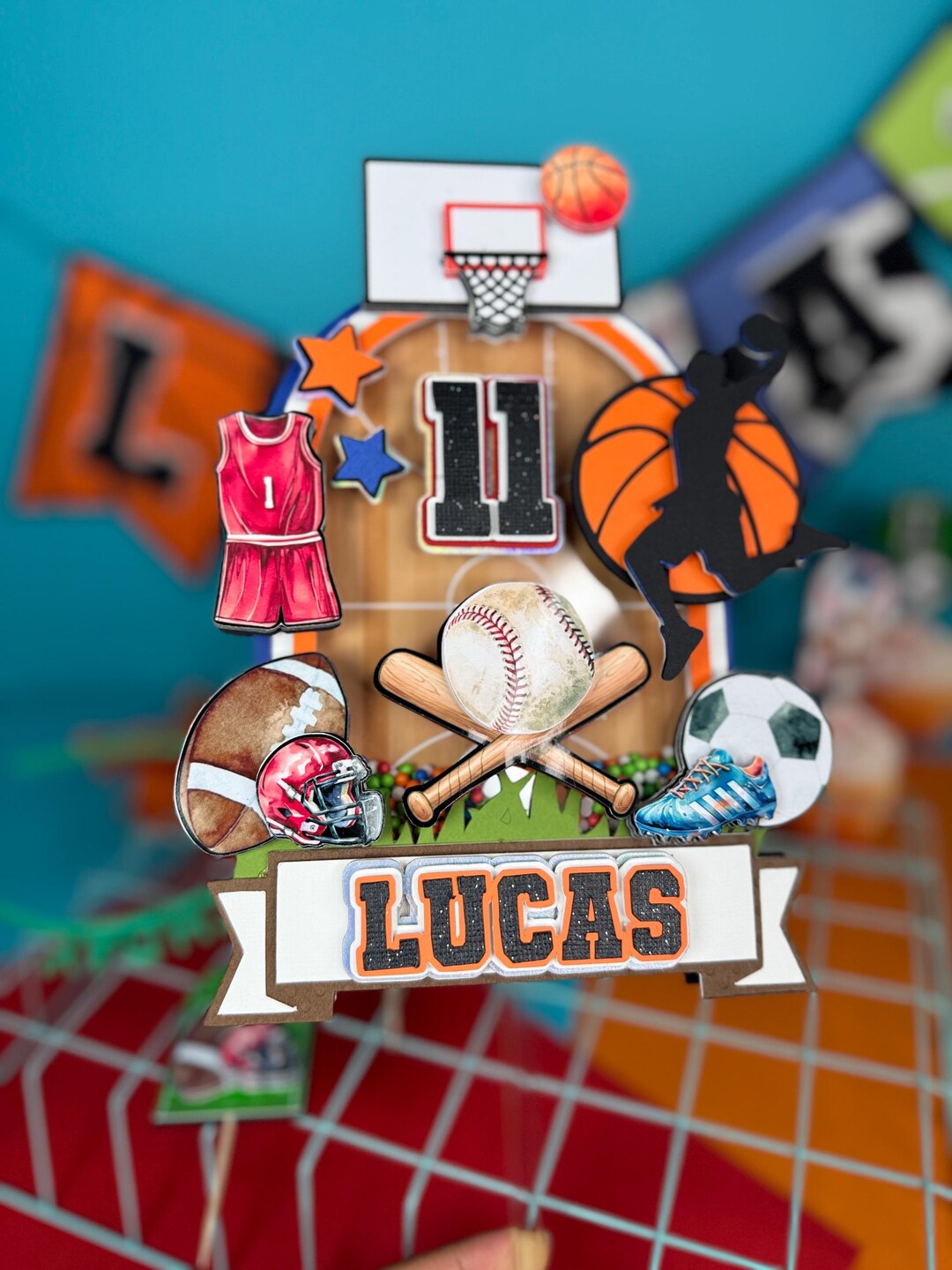Sports Cake Topper/ Basketball Cake Topper/ Baseball Cake Topper ...