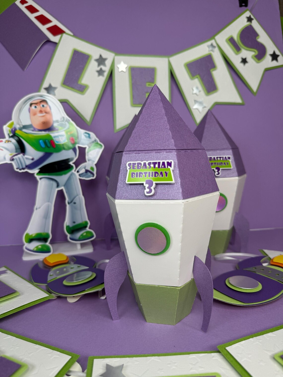 Buzz Lightyear Rocket Favor Boxes/ Two Infinity & Beyond Party Decor ...