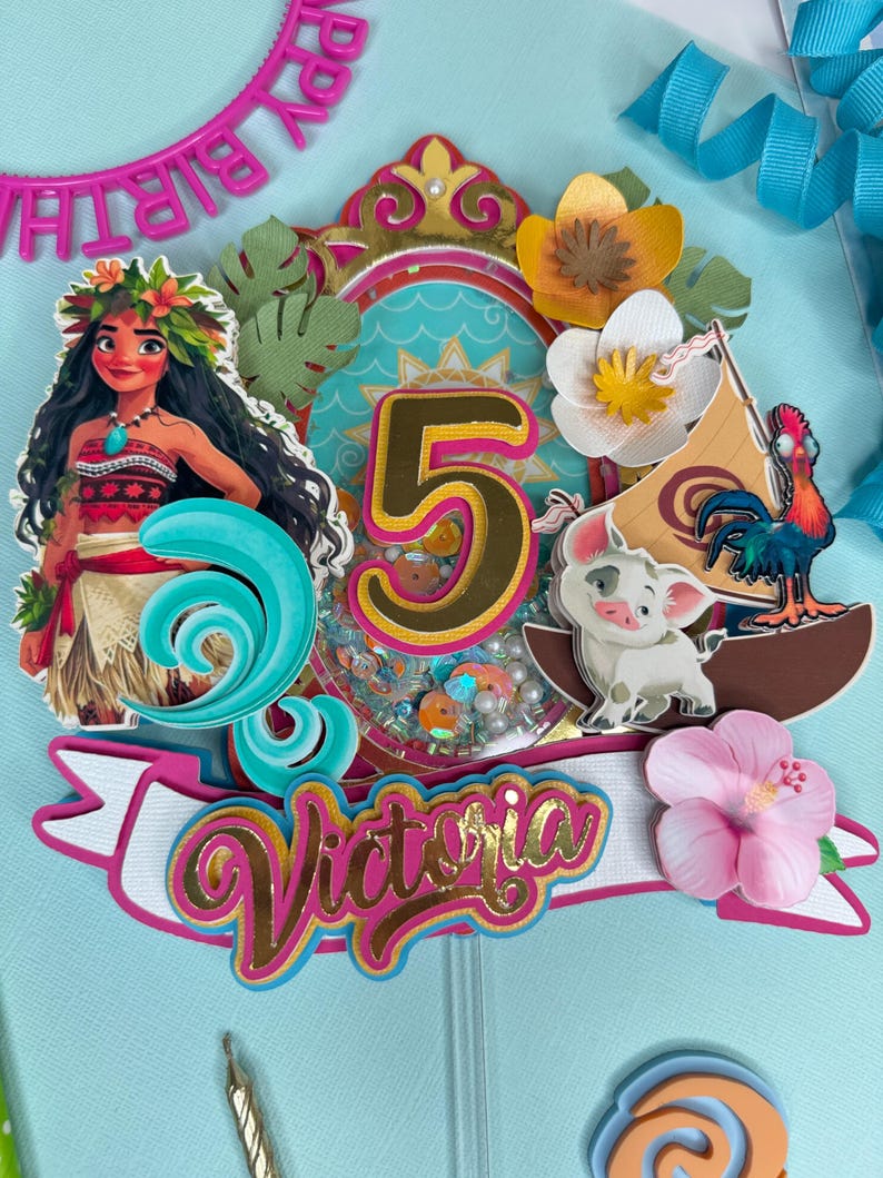 Moana Cake Topper/ Moana Party Decor/ Moana Birthday Party - Etsy