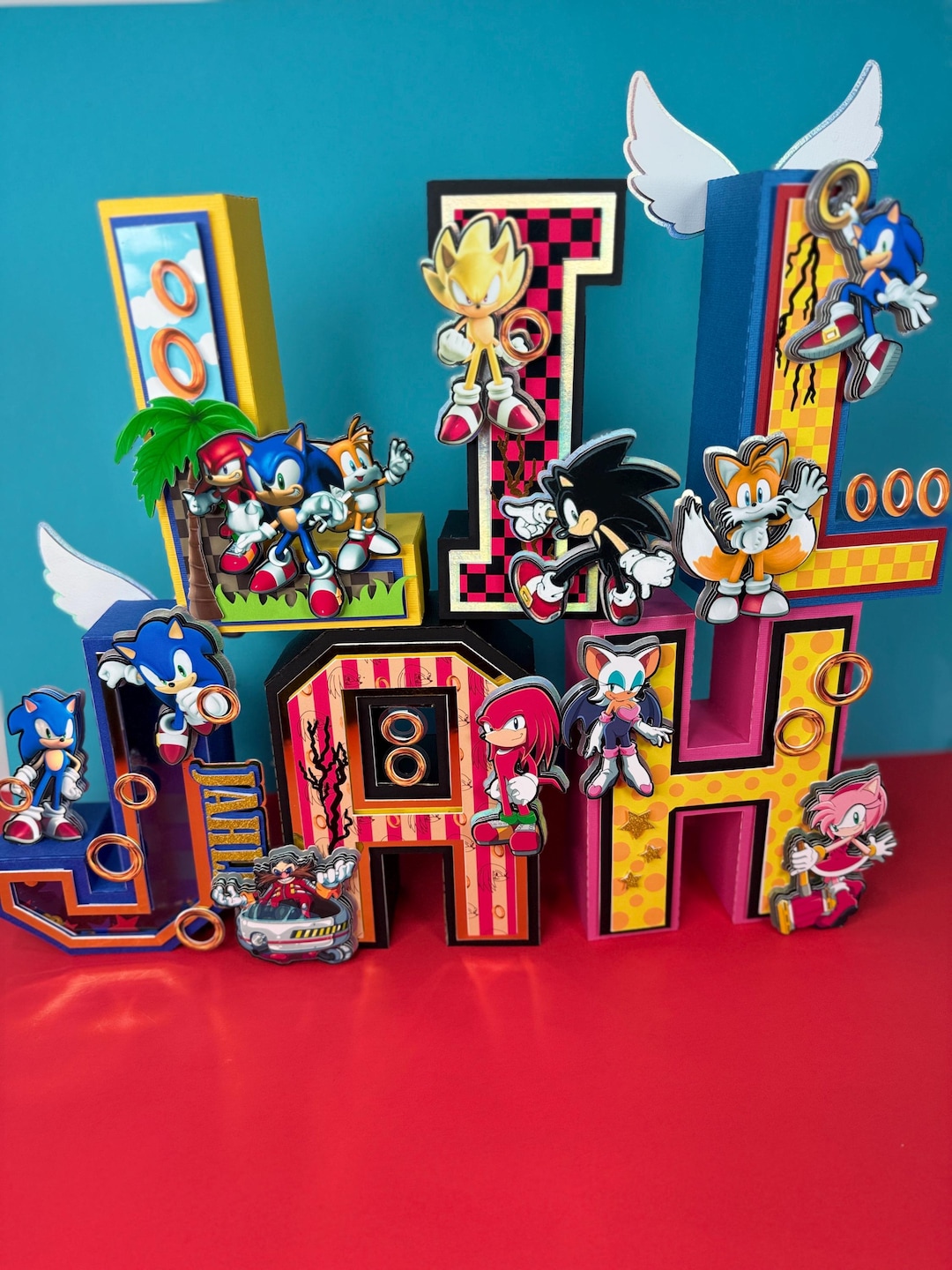 Sonic 3D Letter/ Sonic Birthday Party Decoration/ Sonic Custom 3d ...