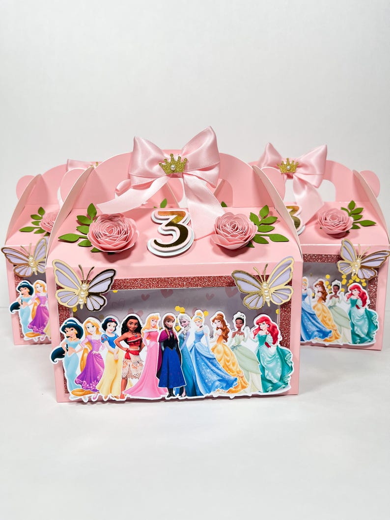 Princess Party Favor Boxes/ Pink Treat Boxes/princess Birthday Decor - Etsy