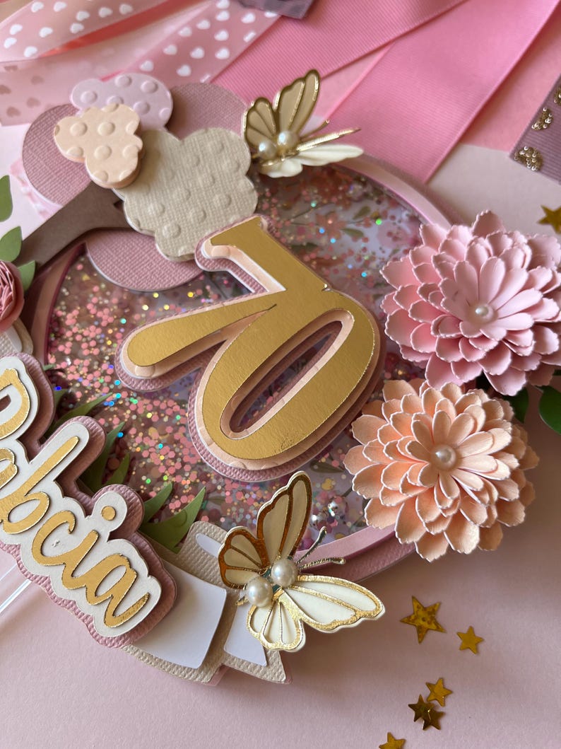 Floral Cake Topper | Garden Cake Topper | 70th Birthday Cake Topper ...