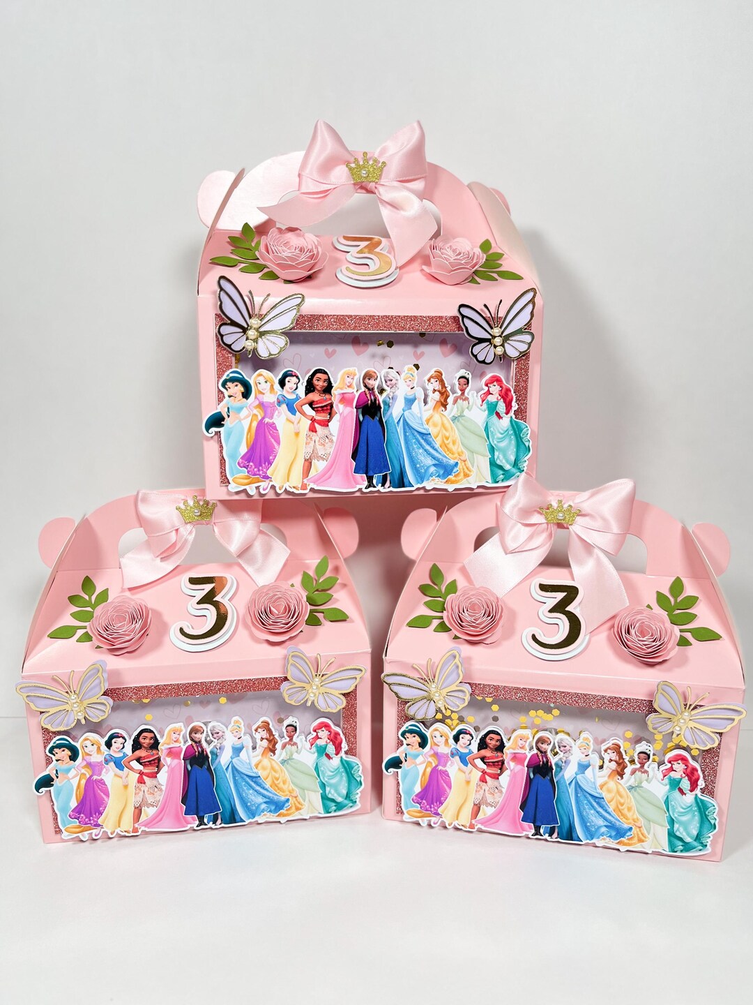 Princess Party Favor Boxes/ Pink Treat Boxes/princess Birthday Decor - Etsy