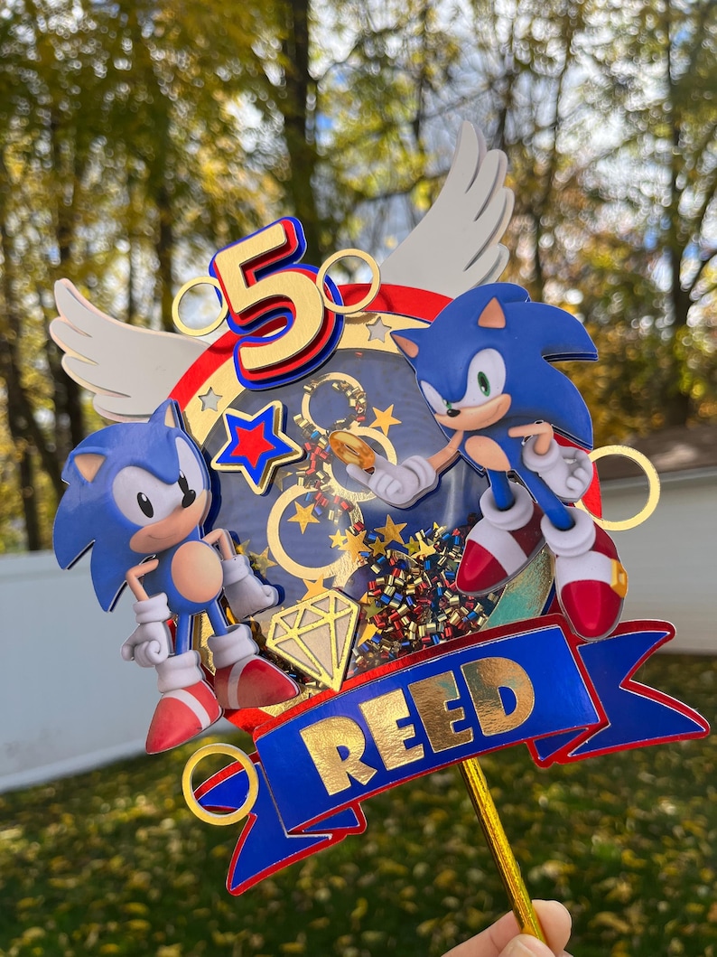 Sonic Cake Topper/ Sonic Birthday Party/ Sonic the Hedgehog Cake Topper ...