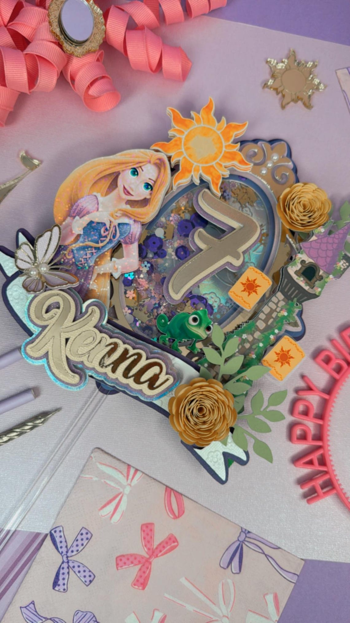 Rapunzel Inspired Cake Topper/ Princess Rapunzel Cake Topper/ Rapunzel ...