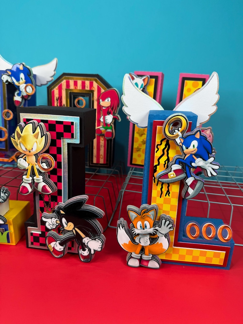 Sonic 3D Letter/ Sonic Birthday Party Decoration/ Sonic Custom 3d ...