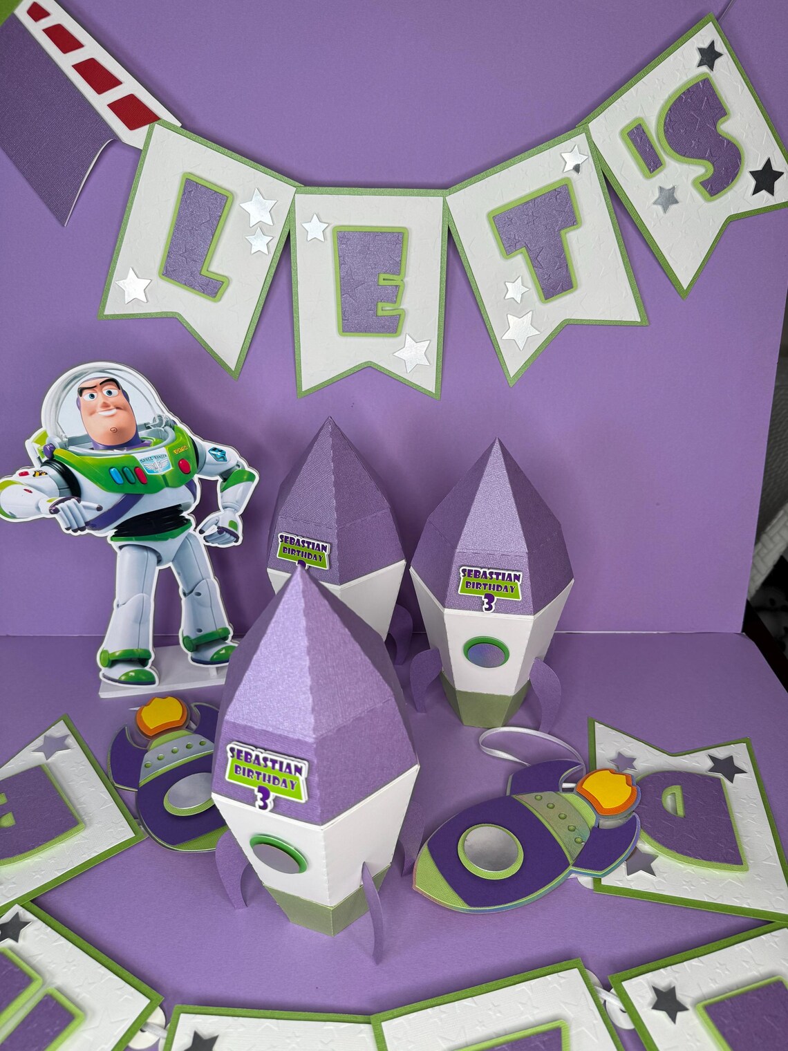 Buzz Lightyear Rocket Favor Boxes/ Two Infinity & Beyond Party Decor ...