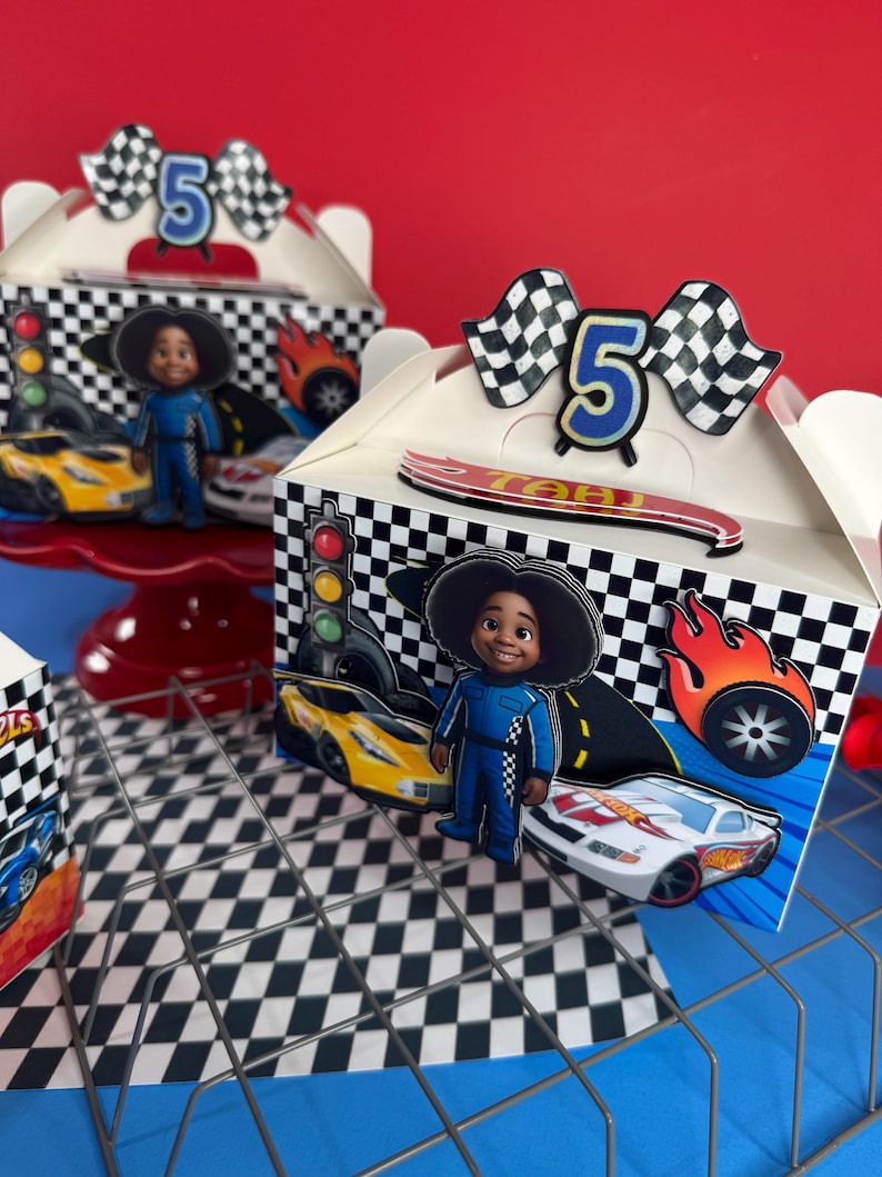 Hot Race Car Birthday Favor Boxes/ Race Car Party Decor/ Wheels Race ...