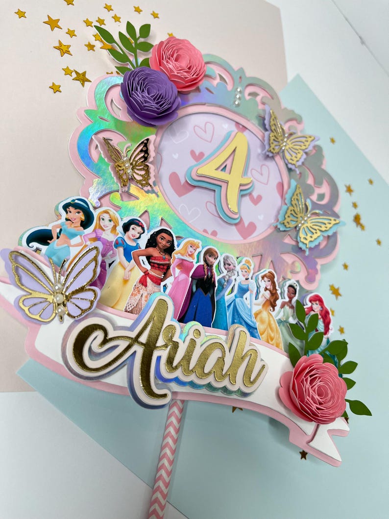 Princess Cake Topper/ Princesses Party Decor/ Princess Party Decor - Etsy