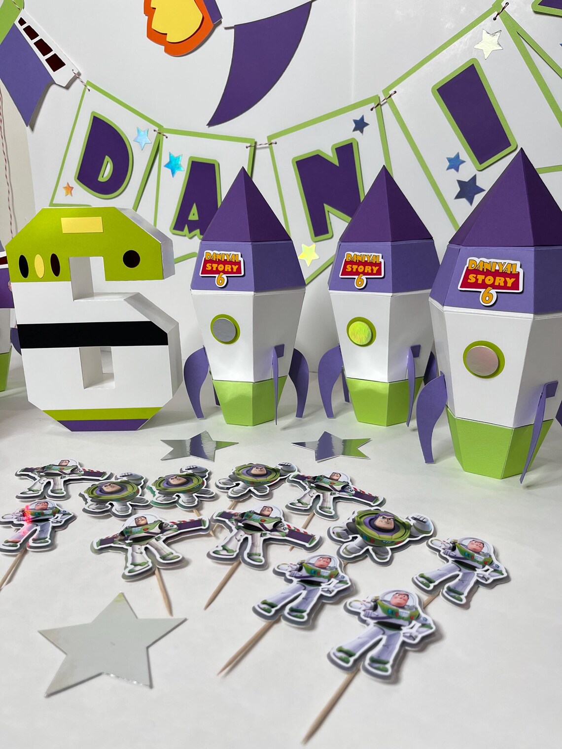 Buzz Lightyear Rocket Favor Boxes/ Two Infinity & Beyond Party Decor ...