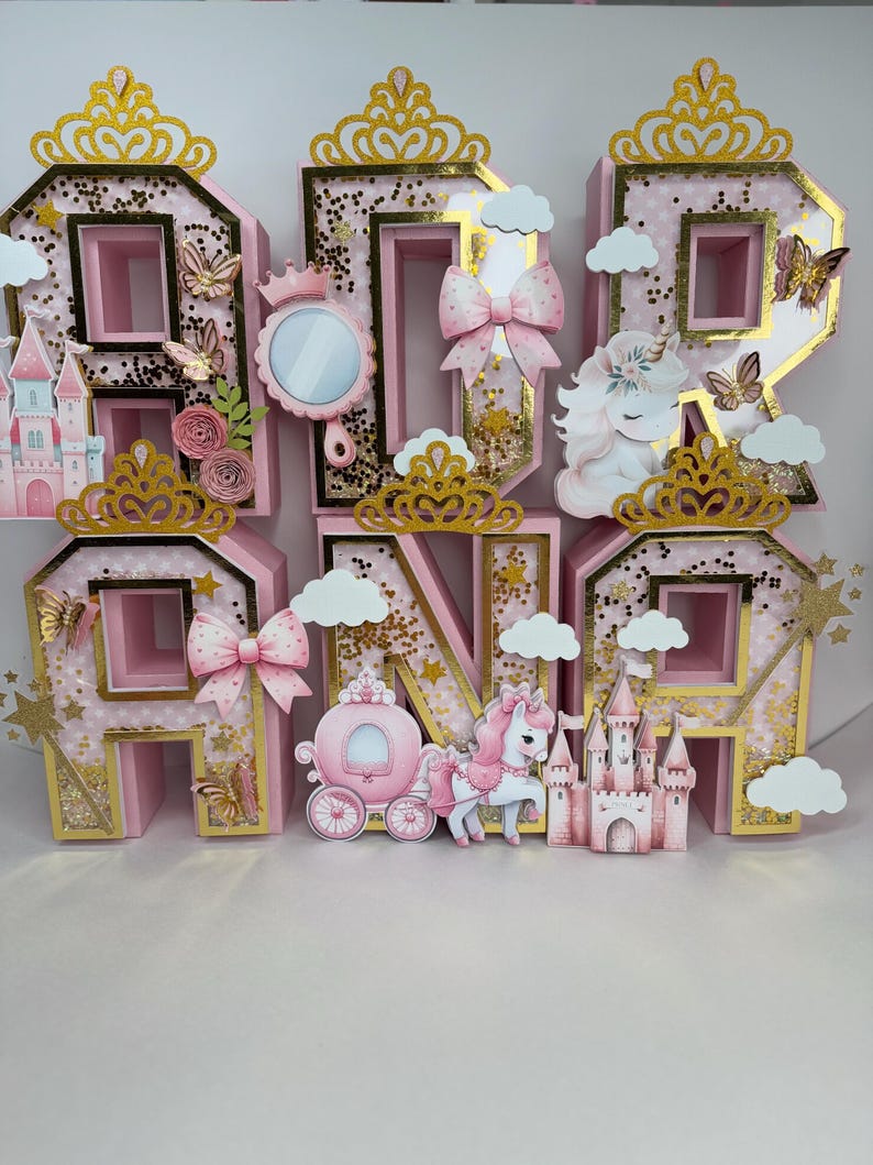 Princess 3D Letter/ Princesses Party Decor - Etsy