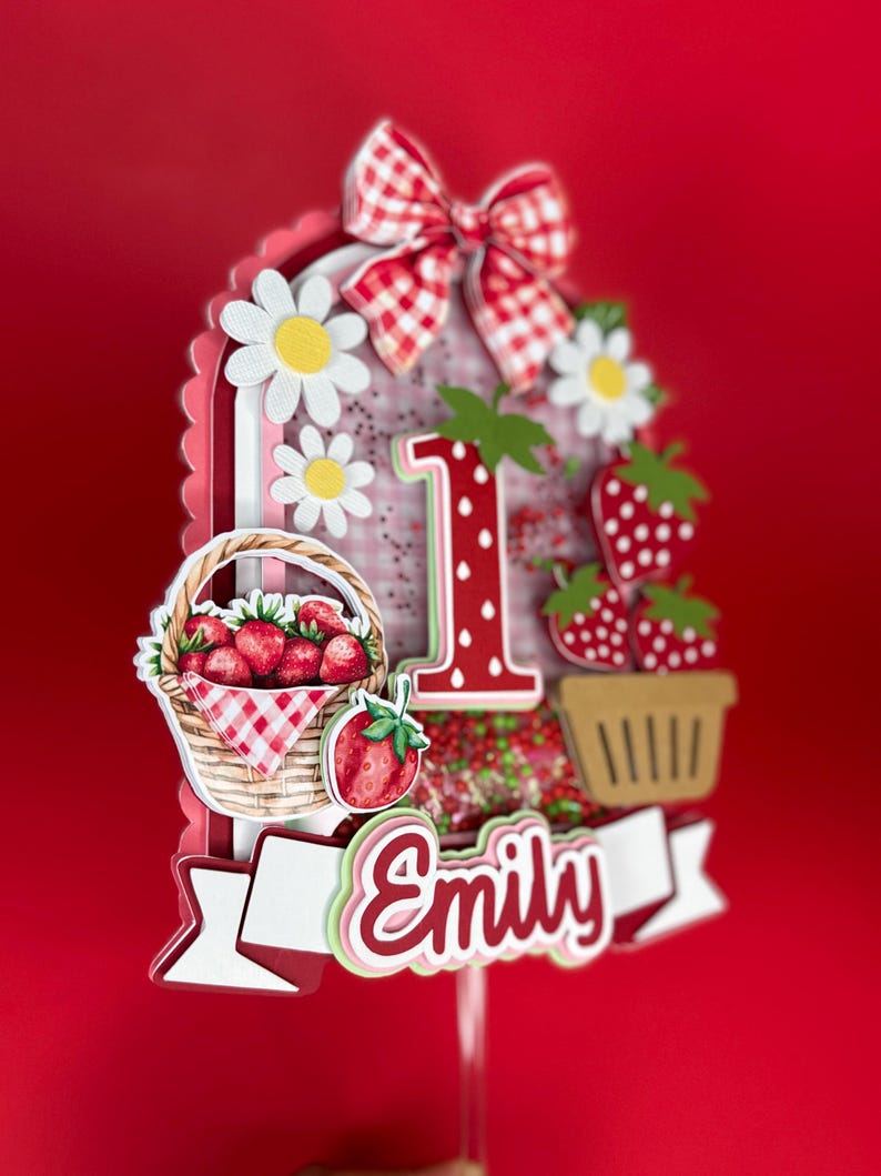 Strawberry Cake Topper/ Sweet Berry First Birthday Cake Topper ...