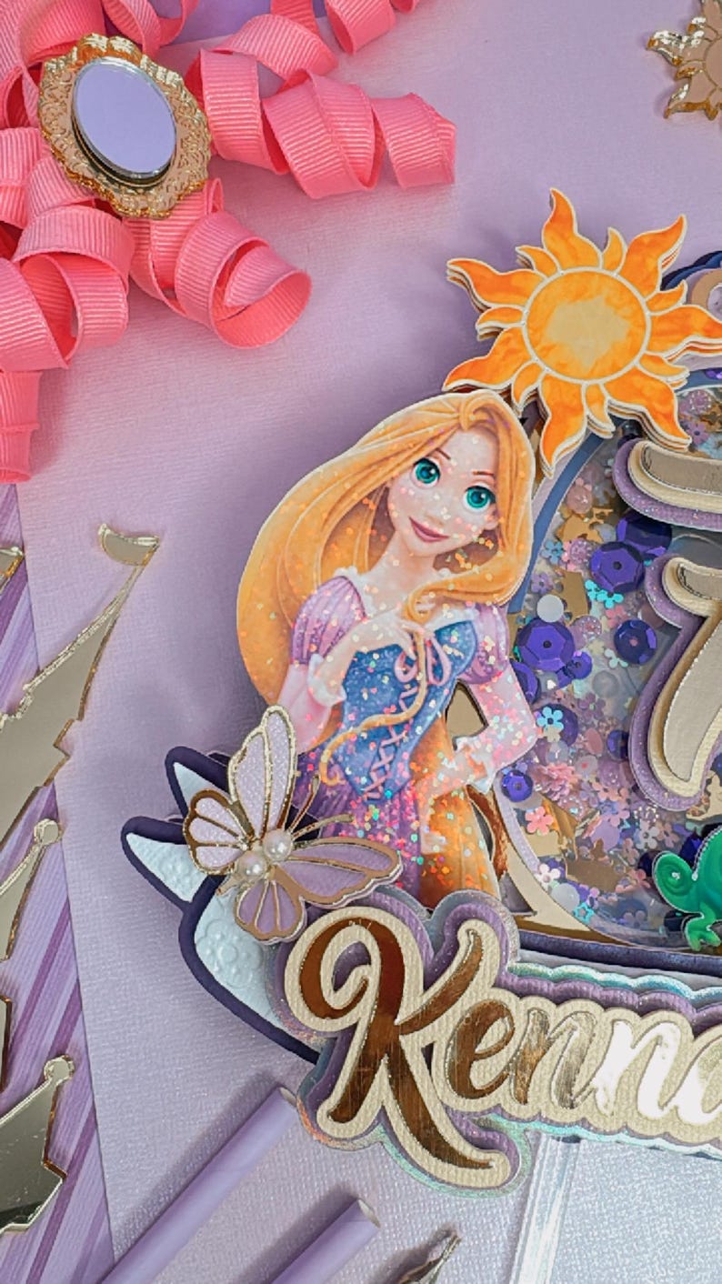 Rapunzel Inspired Cake Topper/ Princess Rapunzel Cake Topper/ Rapunzel ...