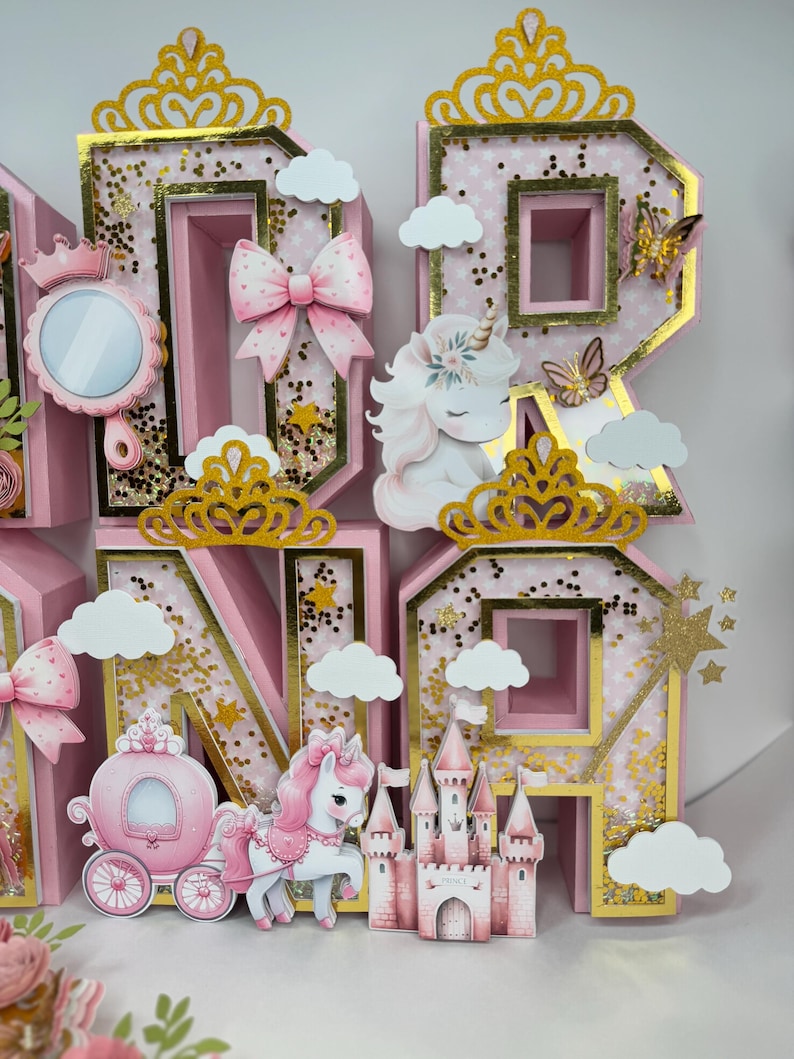 Princess 3D Letter/ Princesses Party Decor - Etsy