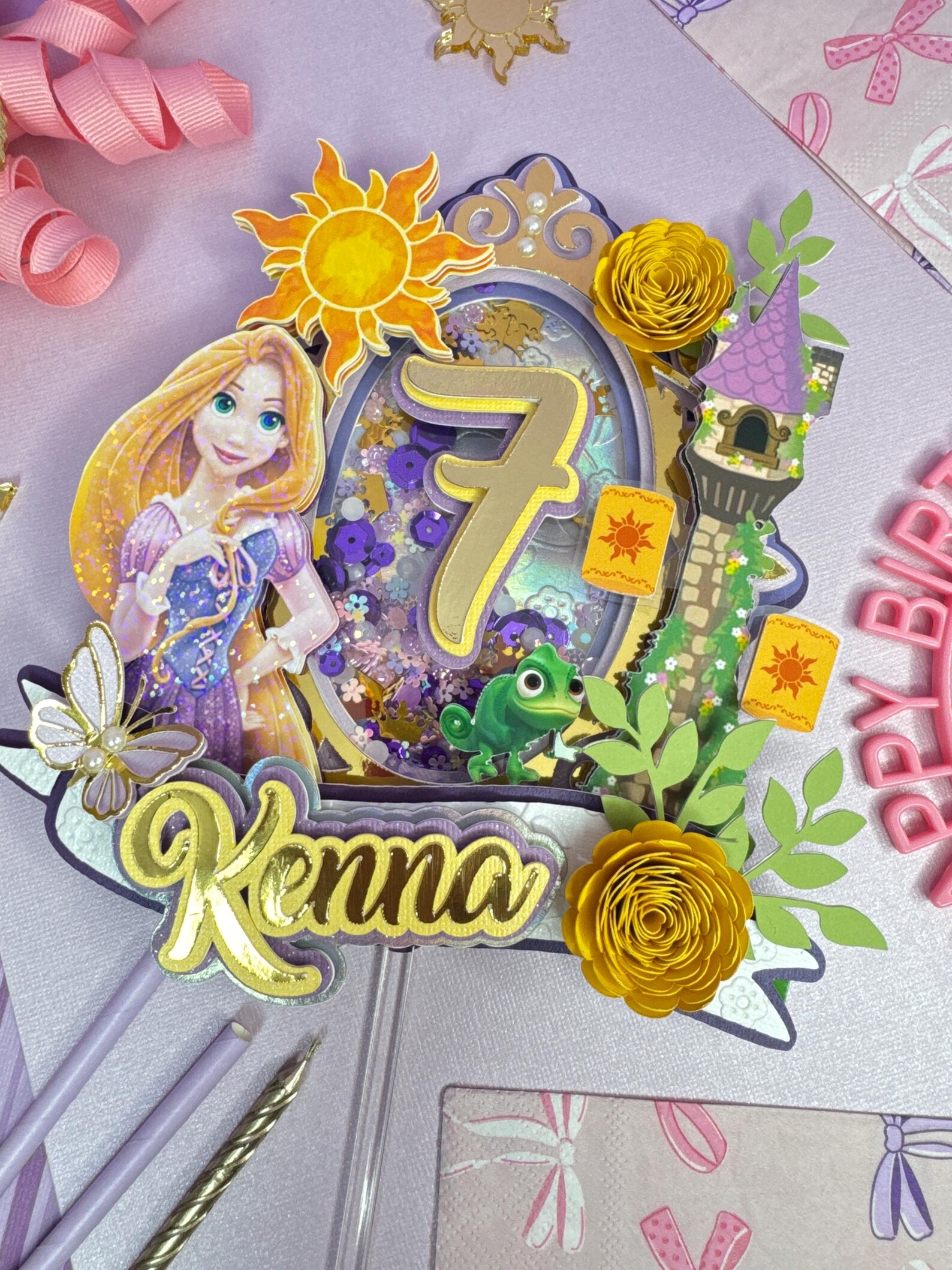 Rapunzel Inspired Cake Topper/ Princess Rapunzel Cake Topper/ Rapunzel ...