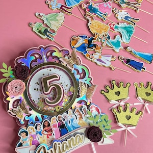 Princess Cake Topper/ Princesses Party Decor/ Princess Party Decor - Etsy