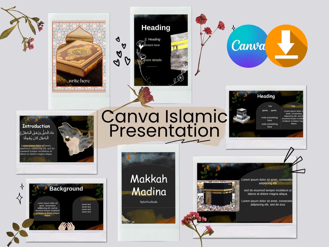 Editable Islamic Presentation Canva Template | Custom Slides for ...