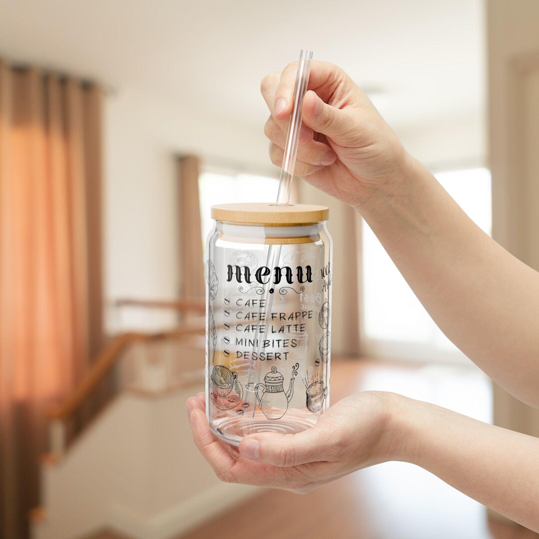 Iced Coffee Sipper Glass, Stylish Drinkware, Coffee & Tea Lovers ...