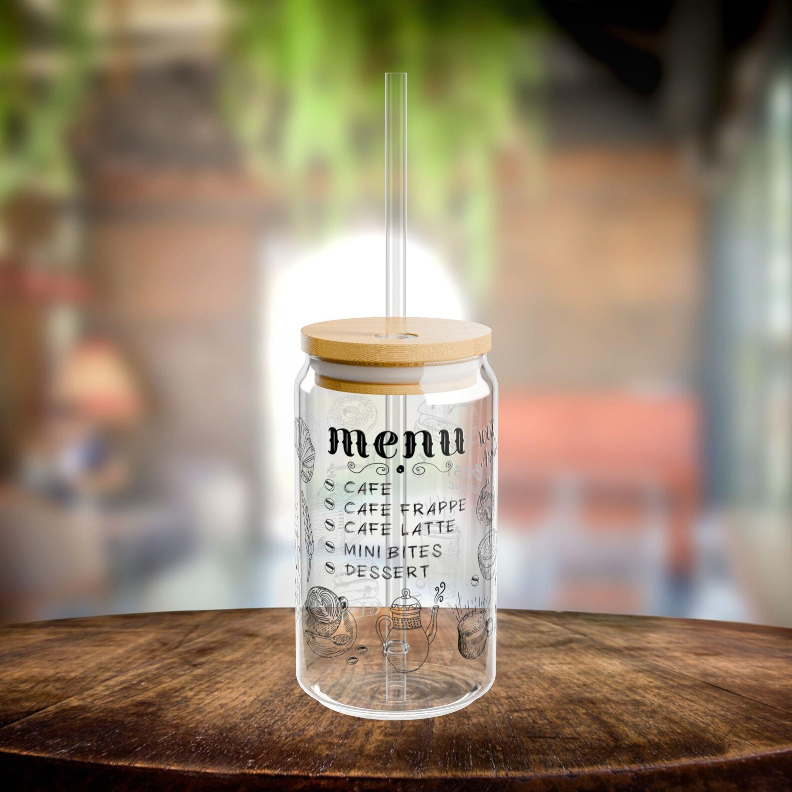 Iced Coffee Sipper Glass, Stylish Drinkware, Coffee & Tea Lovers ...