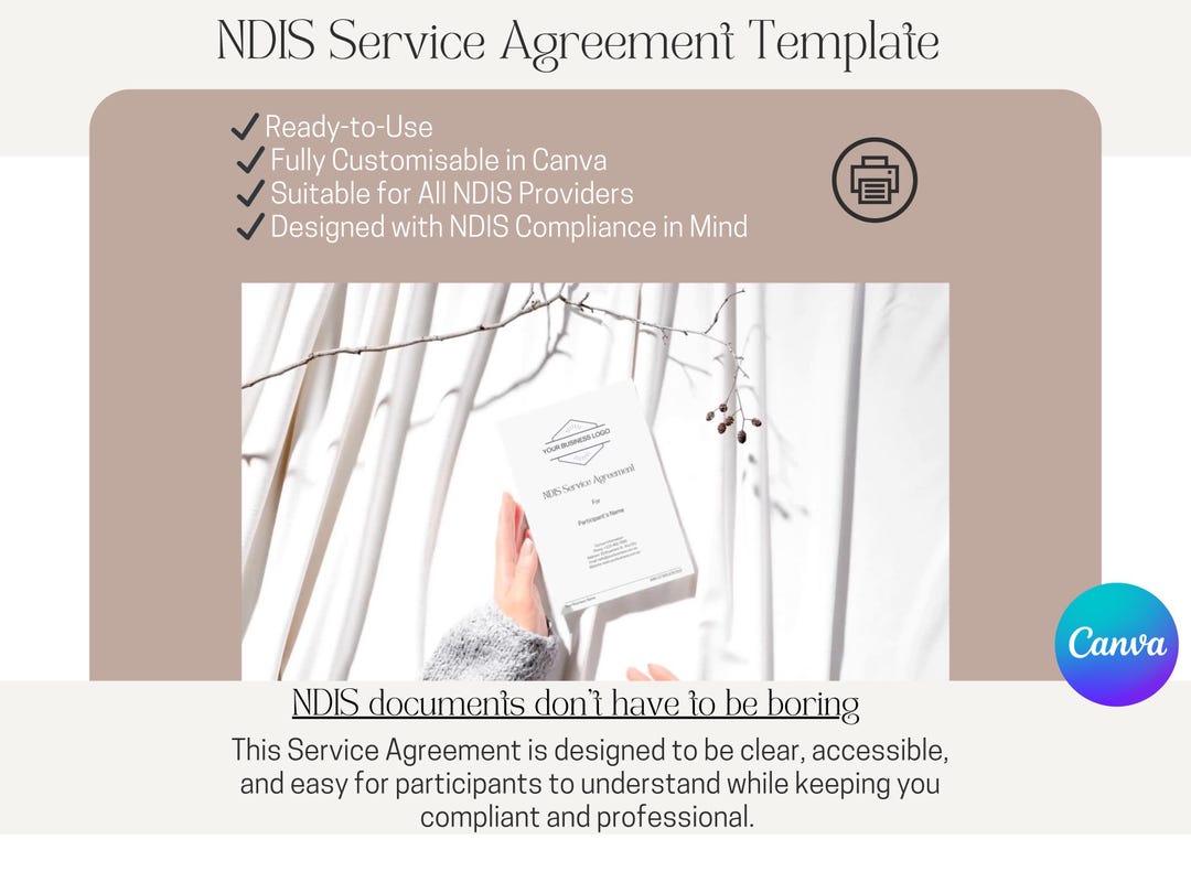 NDIS Service Agreement Template, Independent Support Worker, NDIS ...