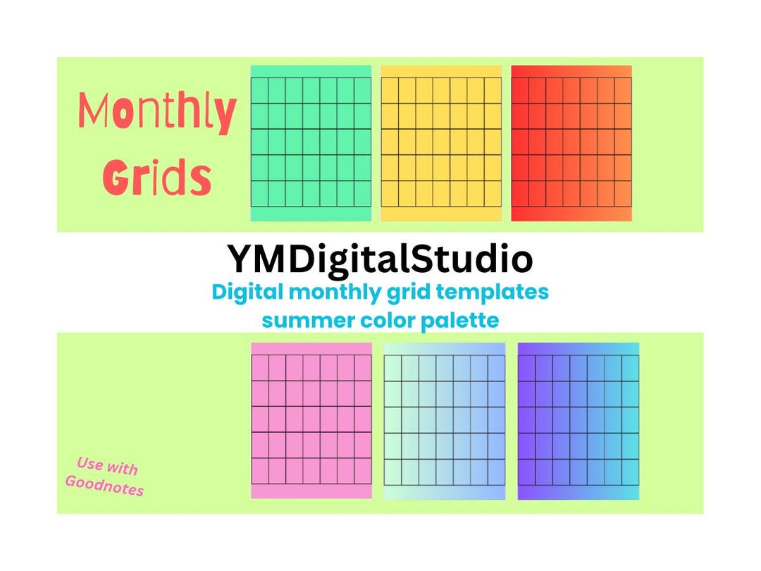 Colorful Undated Monthly Templates; Create Your Own Monthly Creation ...